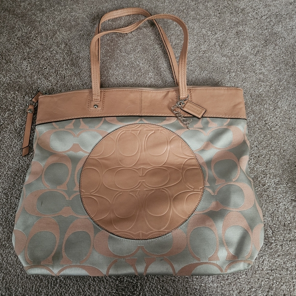 Coach | Bags | Coach Coral Signature Tote Bag | Poshmark